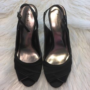 Dress Barn | Shoes | Dressbarn Black Open Toe Heels Size 75 | Poshmark